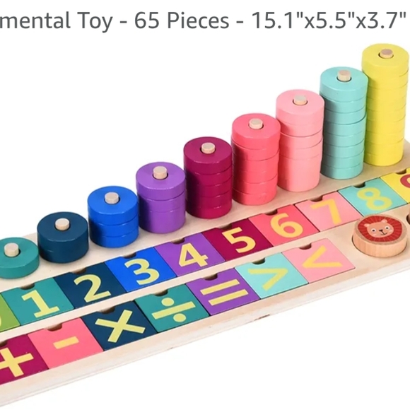 Toys | Vibrant Wooden Learning Toy With Numbered Pegs And Math Symbols ...